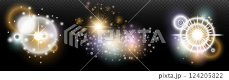 glowing light particles in space with starsのイラスト素材 [124205822] - PIXTA