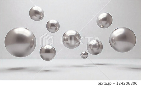 Floating Metallic Spheres のイラスト素材 [124206800] - PIXTA