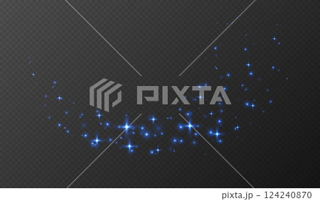 Blue sparkling stars, shiny particles light...のイラスト素材 [124240870] - PIXTA