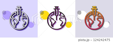 Pandemic vaccine line icon. Halftone dotted...のイラスト素材 [124242475] - PIXTA