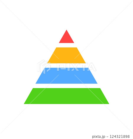 Colorful pyramid chart with four triangular...のイラスト素材 [124321898] - PIXTA