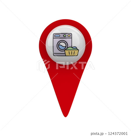 laundry map pointer icon on white backgroundのイラスト素材 [124372001] - PIXTA