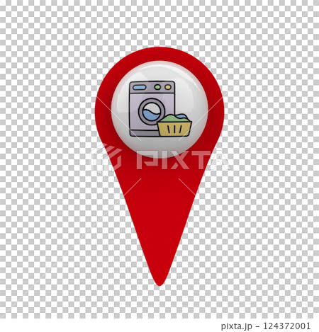 laundry map pointer icon on white backgroundのイラスト素材 [124372001] - PIXTA