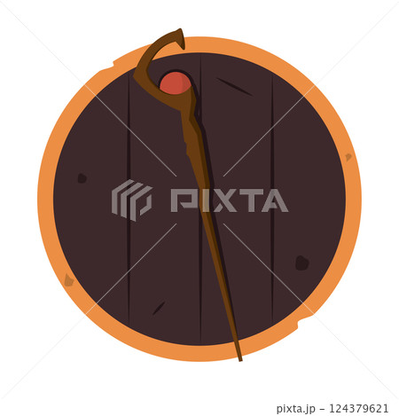 Isolated wizard staff weapon medieval iconのイラスト素材 [124379621] - PIXTA