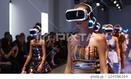A VR fashion showcase captivates audiences with...のイラスト素材 [124396164 ...