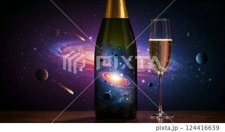 Galactic Toast: A striking visual of a...のイラスト素材 [124416639] - PIXTA