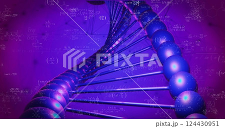 Image of dna strand and mathematical equations...のイラスト素材 [124430951 ...
