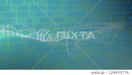 Image of binary coding data processing over...のイラスト素材 [124433774] - PIXTA