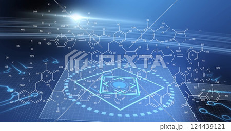 Image of digital data processing over computer...のイラスト素材 [124439121 ...