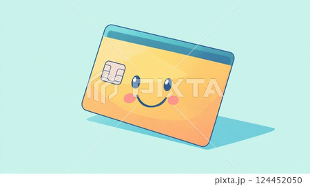 A cheerful, cartoonish credit card with a...のイラスト素材 [124452050] - PIXTA