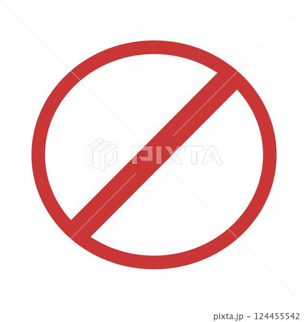 Red prohibition sign. Circle empty ban sign...のイラスト素材 [124455542] - PIXTA