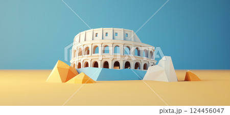 Colloseum in Rome. 3D rendering of Colloseum...のイラスト素材 [124456047] - PIXTA