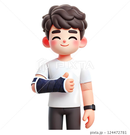 man with forearm cast のイラスト素材 [124472781] - PIXTA