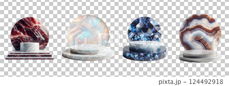Different decorative stone displays showcase...のイラスト素材 [124492918] - PIXTA