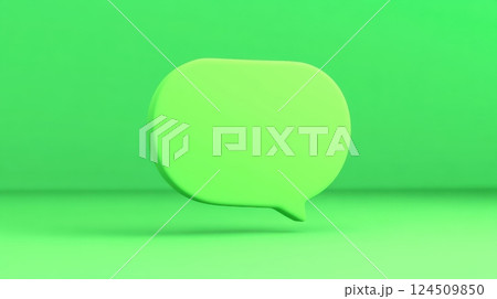 A vibrant green chat bubble symbolizes the...のイラスト素材 [124509850] - PIXTA