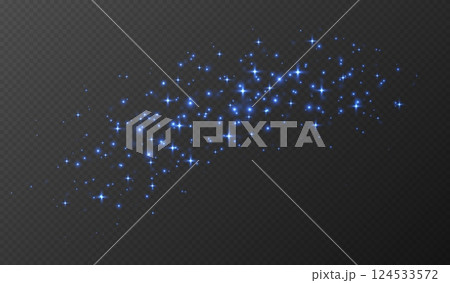 Blue sparkling stars, shiny particles light...のイラスト素材 [124533572] - PIXTA