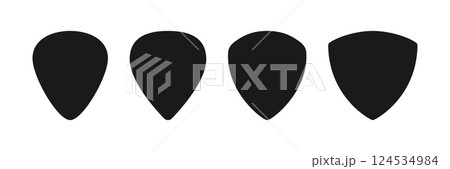 Guitar pick shape icon set. Plectrum sign....のイラスト素材 [124534984] - PIXTA