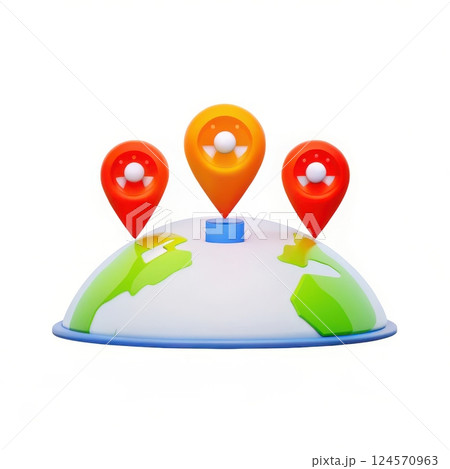 Detailed Global Map with Glowing Vaccine Icons...のイラスト素材 [124570963 ...