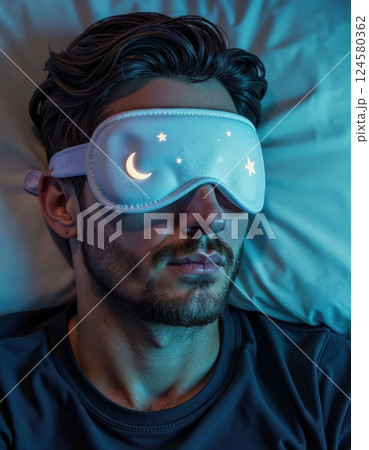 Peaceful nighttime restful sleep with dreamy...のイラスト素材 [124580362] - PIXTA