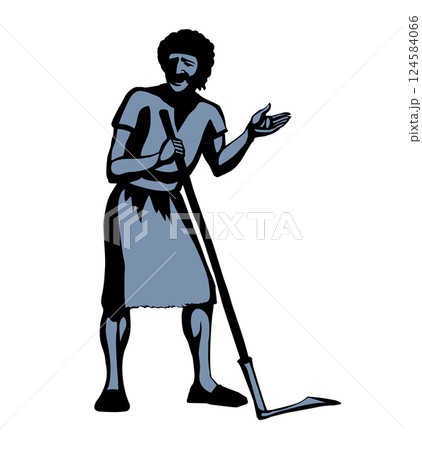 Vector drawing. A man with an old scytheのイラスト素材 [124584066] - PIXTA