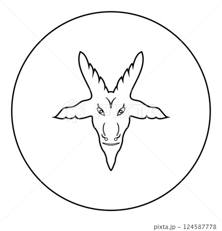 Head goat Symbol Satanism of Lavaeus Sigil of...のイラスト素材 [124587778] - PIXTA
