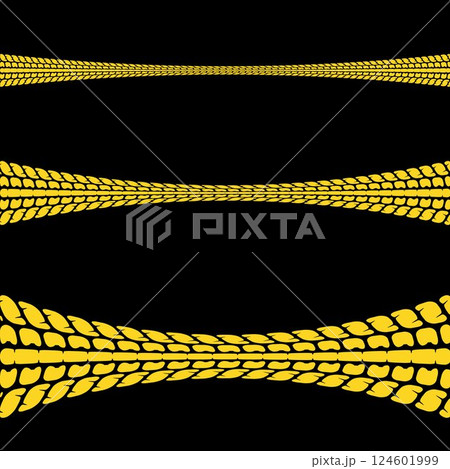 Tire tracks simple yellow patternsのイラスト素材 [124601999] - PIXTA