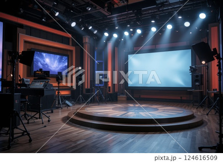 Stage for television studio background.のイラスト素材 [124616509] - PIXTA