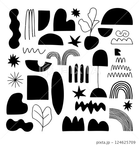 Organic Abstract Nature Elements Vector Set. A...のイラスト素材 [124625709 ...