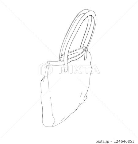 Contour bag vector illustration. Ladies fashion...のイラスト素材 [124640853 ...