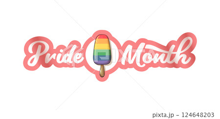 Pride Month Rainbow Popsicle Vector Cheerful...のイラスト素材 [124648203] - PIXTA