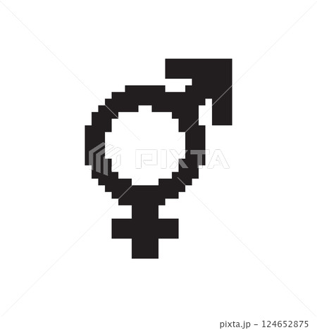 Pixel art gender icon, 8 bit computing retro...のイラスト素材 [124652875] - PIXTA
