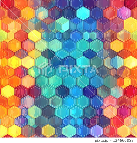 colorful hexagon pattern backgroundのイラスト素材 [124666858] - PIXTA