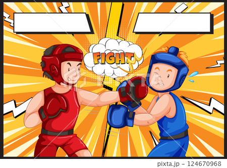 Boxing Match Comic Style Illustrationのイラスト素材 [124670968] - PIXTA