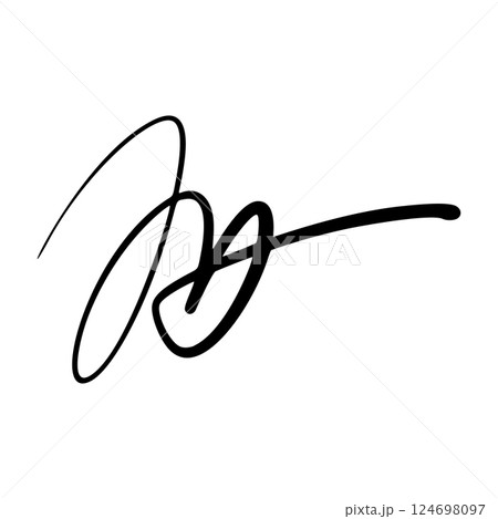 Handwritten signature name sign with random...のイラスト素材 [124698097] - PIXTA