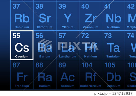 Caesium element on the periodic table. Also...のイラスト素材 [124712937] - PIXTA