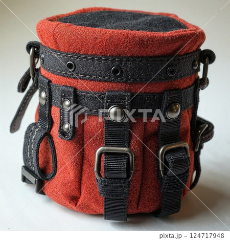 Rustic red canvas bag with black straps and...のイラスト素材 [124717948] - PIXTA