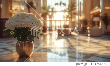 Beautiful Hydrangea Bouquet in a Luxury Hotel...のイラスト素材 [124756560] - PIXTA