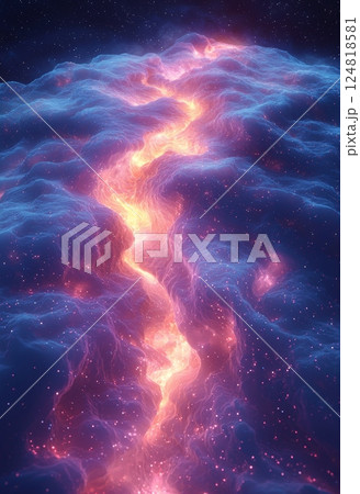 Majestic Peaceful Space Background with...のイラスト素材 [124818581] - PIXTA