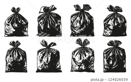 Vintage Sack Bags Burlap Bags Handcrafted Icons...のイラスト素材 [124826039 ...