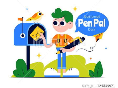 National Pen Pal Day Vector Illustration on...のイラスト素材 [124835971] - PIXTA