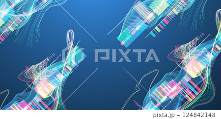 Abstract data waveform background with dynamic...のイラスト素材 [124842148] - PIXTA