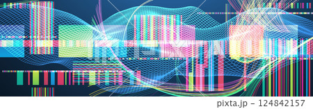 Abstract data waveform background with dynamic...のイラスト素材 [124842157] - PIXTA
