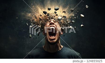Man suffering from information overload...のイラスト素材 [124855025] - PIXTA