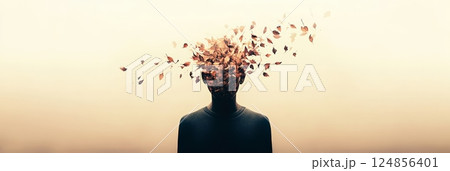 Surreal image of a person with head exploding...のイラスト素材 [124856401] - PIXTA