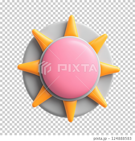 Vibrant geometric sun shaped silhouette design...のイラスト素材 [124888583 ...