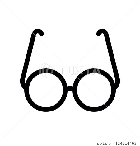 Outline icon of simple round spectacles for...のイラスト素材 [124914463] - PIXTA