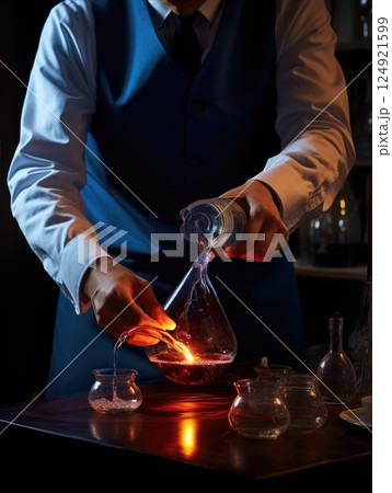 Medieval alchemist in spectacles and a black...のイラスト素材 [124921599] - PIXTA