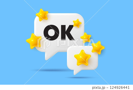 OK chat speech bubble. Social media concept. OK...のイラスト素材 [124926441 ...