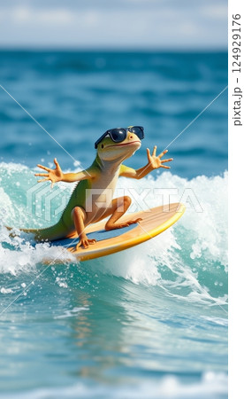 illustration of a lizard wearing sunglasses...のイラスト素材 [124929176] - PIXTA