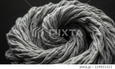 Rolled gray fabric with textured foldsのイラスト素材 [124931321] - PIXTA